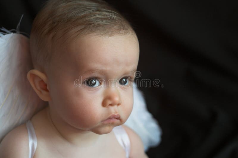 Wise Baby stock image. Image of little, hands, eyes, girl - 257267