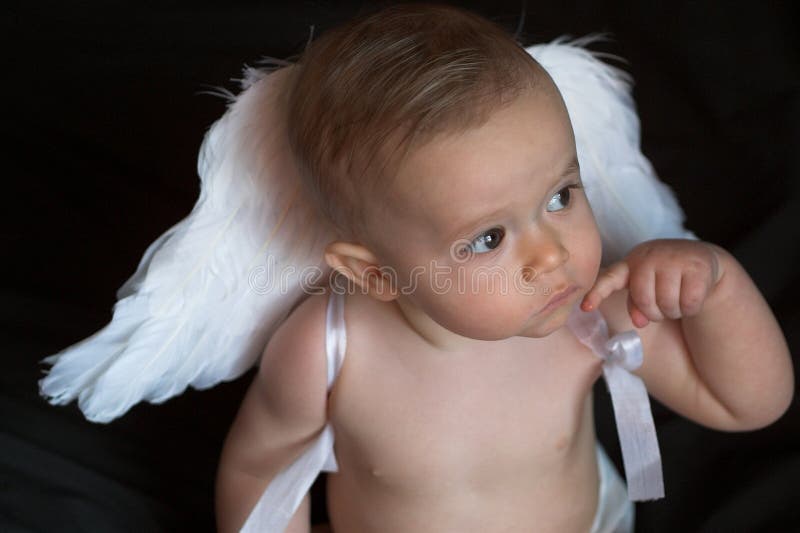 Angel Baby stock image. Image of innocence, feather, child - 2037441