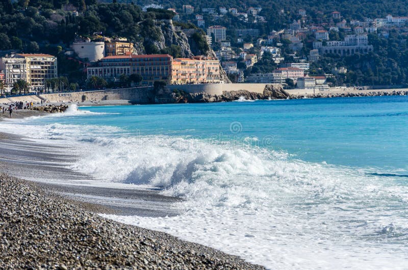 Angel Bay and Hills in Nice, France Editorial Photography - Image of ...