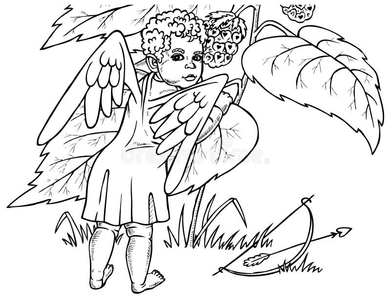 Angel and berry stock vector. Illustration of baby, boom - 36755439