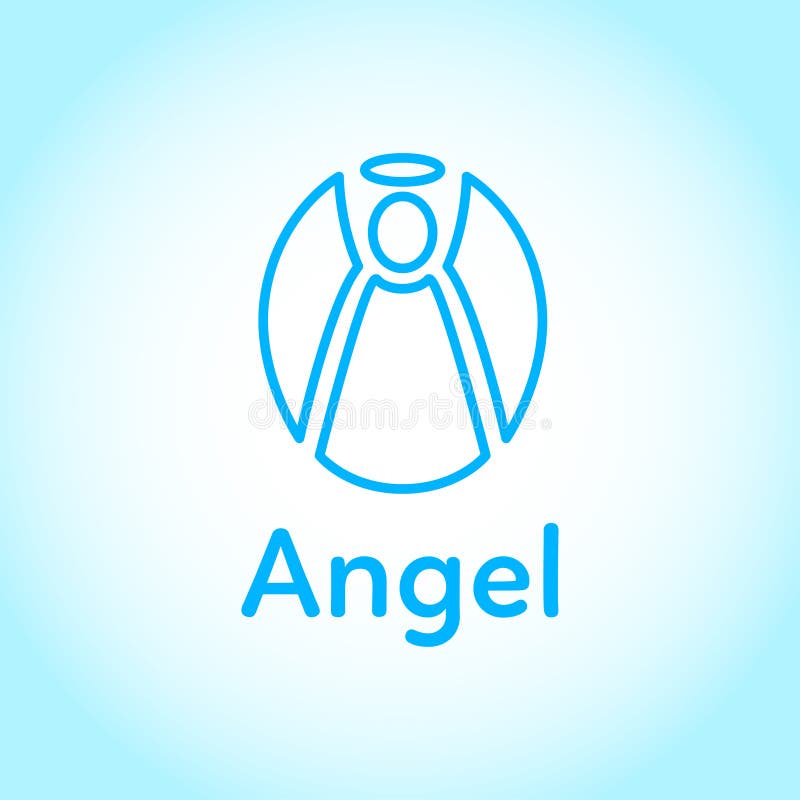 Angel blue vector logo stock vector. Illustration of outline - 93882777