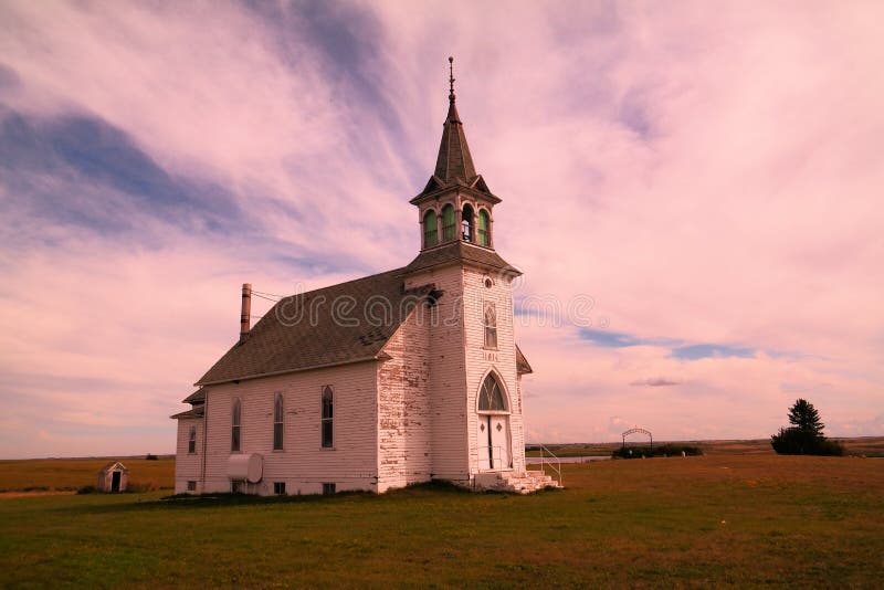 An Old Boarded Up Church and a New Radio Tower Stock Image - Image of ...
