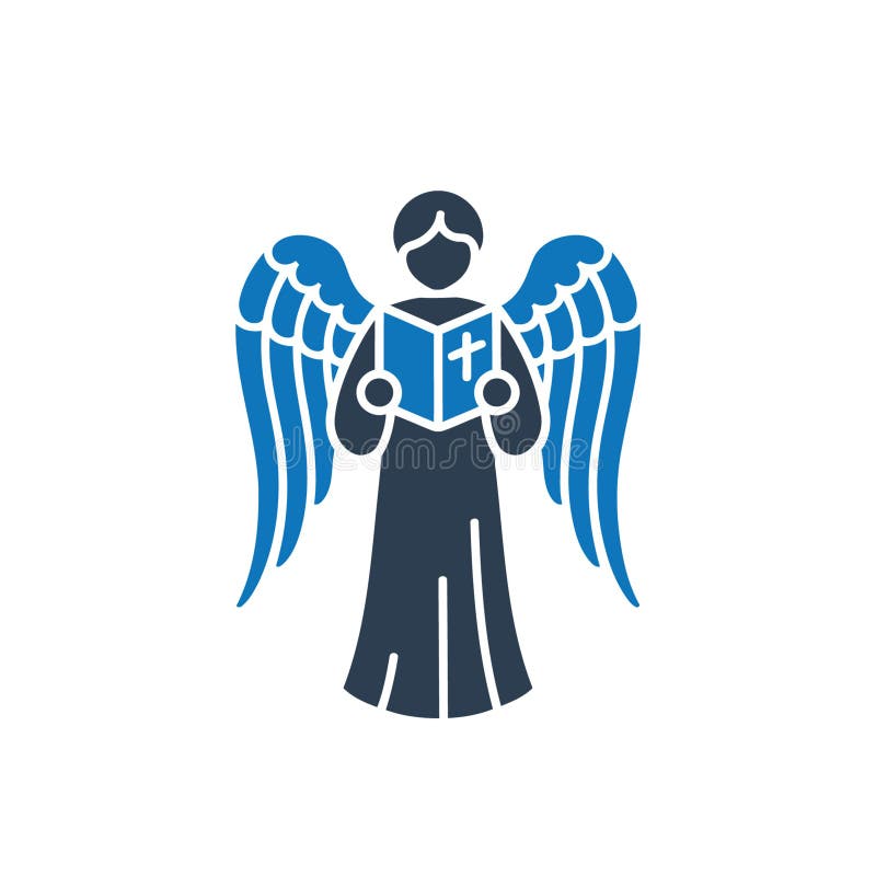 Angel with Book Icon stock illustration. Illustration of vector - 373775673