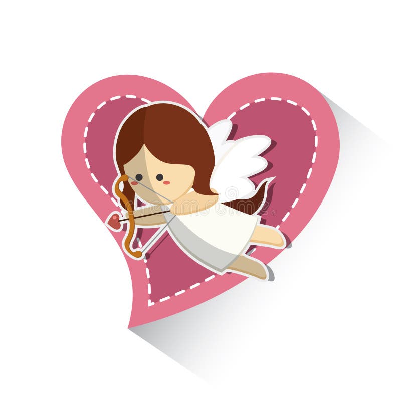 Angel with Bow and Arrow. Vector Illustration Decorative Design Stock ...