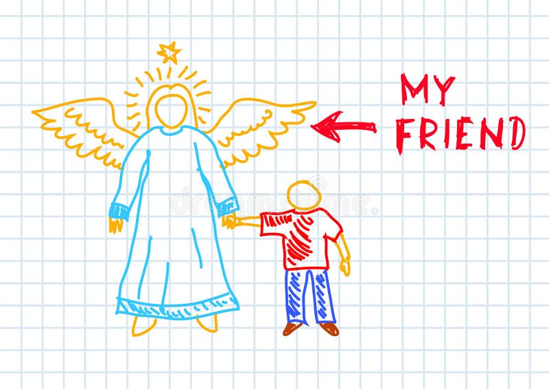 Angel with boy stock vector. Illustration of angel, happy - 21686071