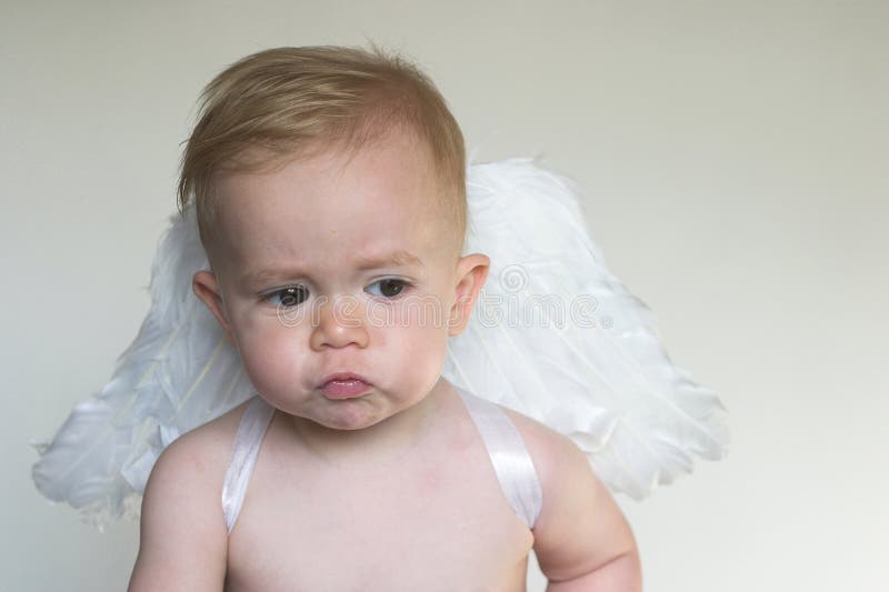 Angel Boy stock photo. Image of contemplate, bare, feathered - 2736190