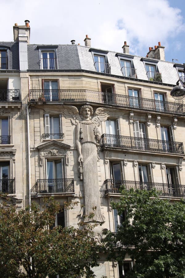 Angel on a building editorial photo. Image of larstatue - 232584541