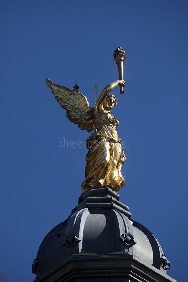 Angel on a Building in Zagreb Stock Photo - Image of flight ...