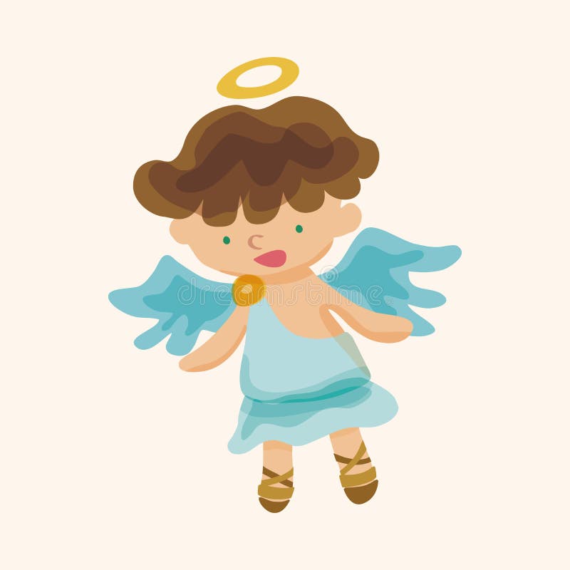 Angel Cartoon Design Elements Vector Stock Vector - Illustration of ...