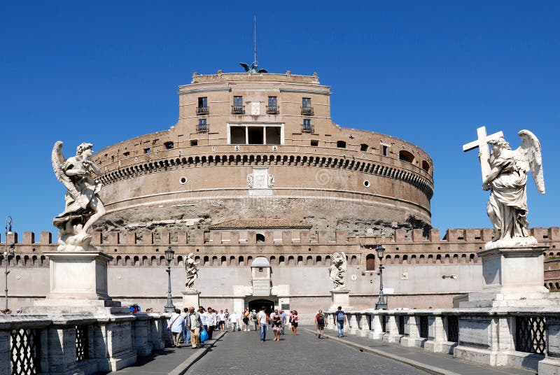 Angel Castle in Rome - Italy Stock Image - Image of bridge, lazio ...