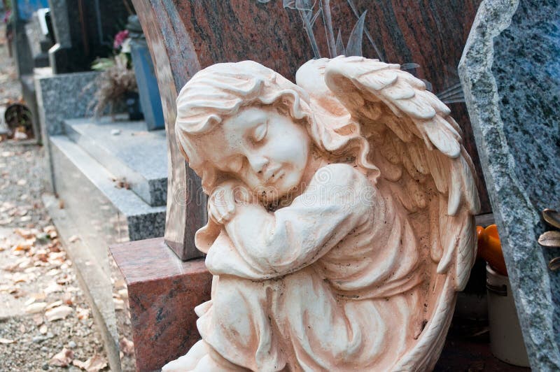 Angel in Cemetery on a Tomb Stock Image - Image of stone, grave: 78288565