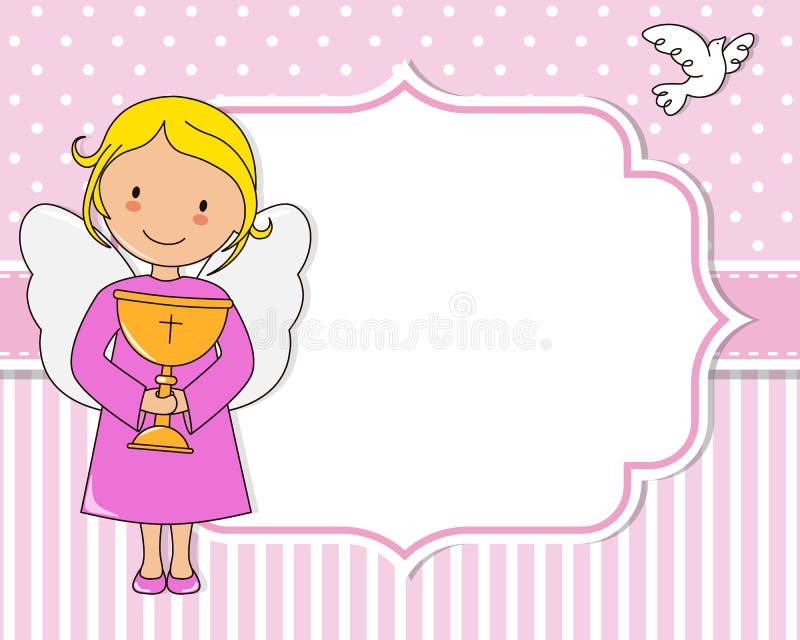 Angel with Chalice. Frame with Space for Text Stock Vector ...