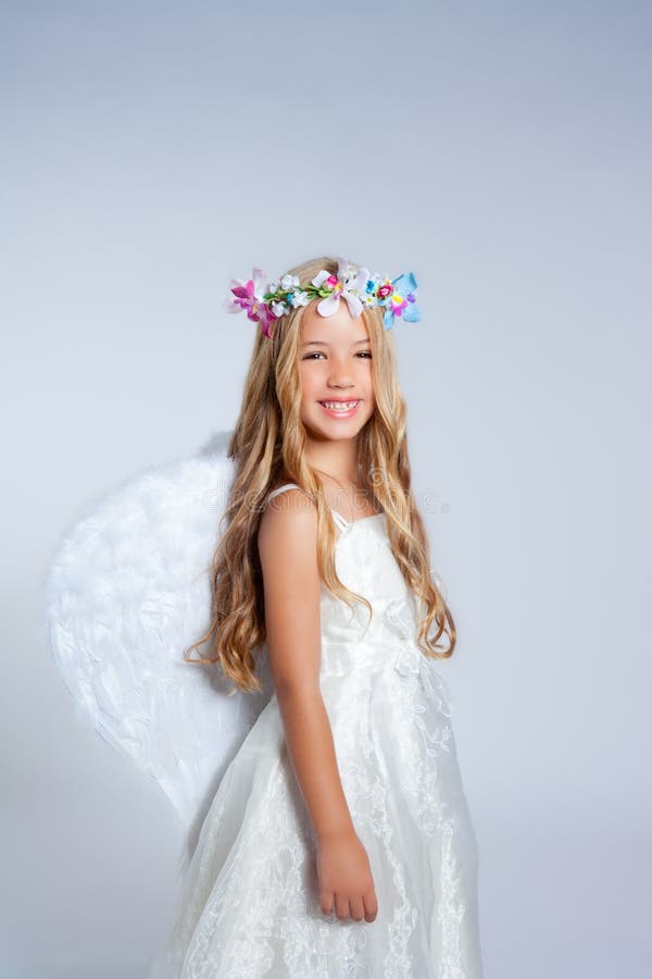 Angel Children Little Girl Fashion Portrait Stock Image - Image of ...