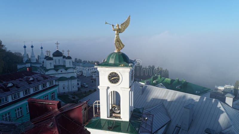 Angel Figurine on the Clock Tower Stock Photo - Image of clock ...