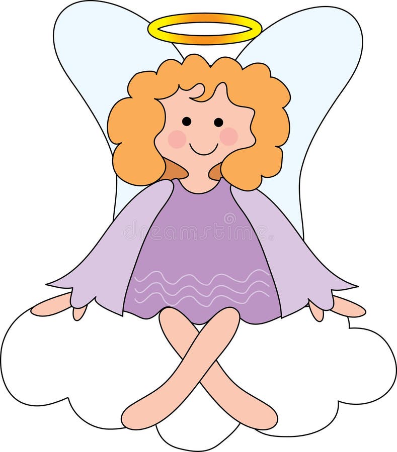 Angel on Cloud stock vector. Illustration of angel, heavenly - 2192248