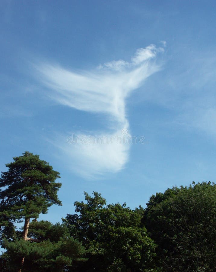 Angelic Cloudscape in Blue Sky Stock Image - Image of angel, shape ...