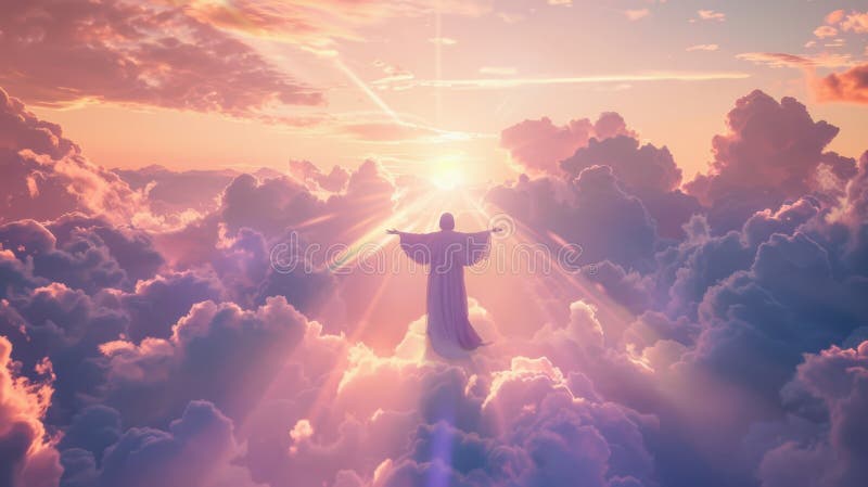 The Angel in the Clouds. AI Generated Stock Image - Image of angel ...