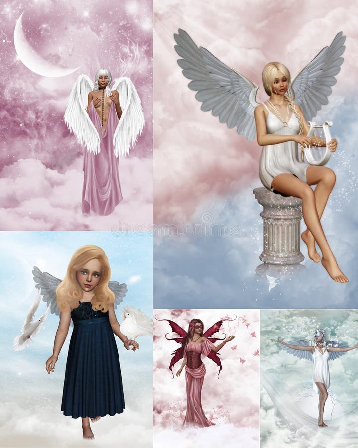 Angel collage stock illustration. Illustration of faith - 19035400