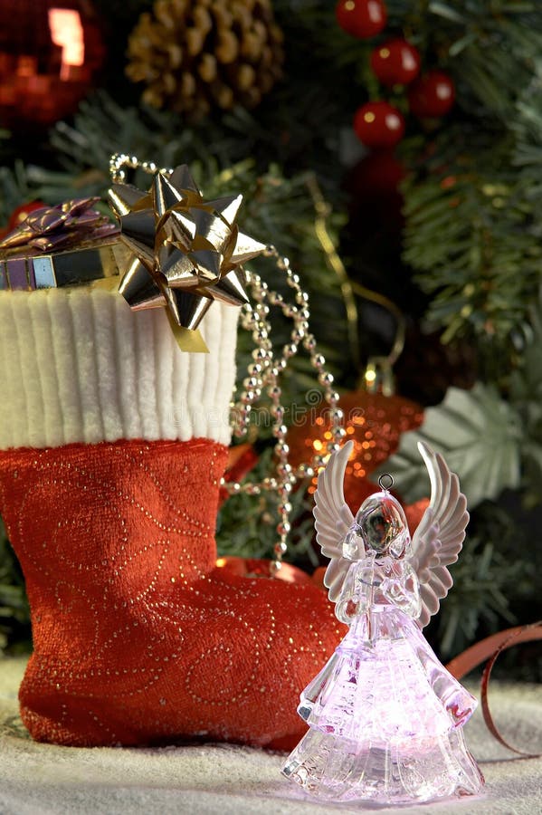 Trumpeting Angel Christmas Decoration Stock Image - Image of tree ...