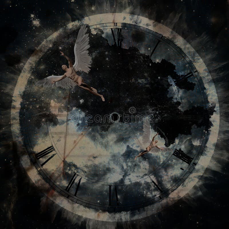 Angel Clock Wings Stock Illustrations – 201 Angel Clock Wings Stock ...