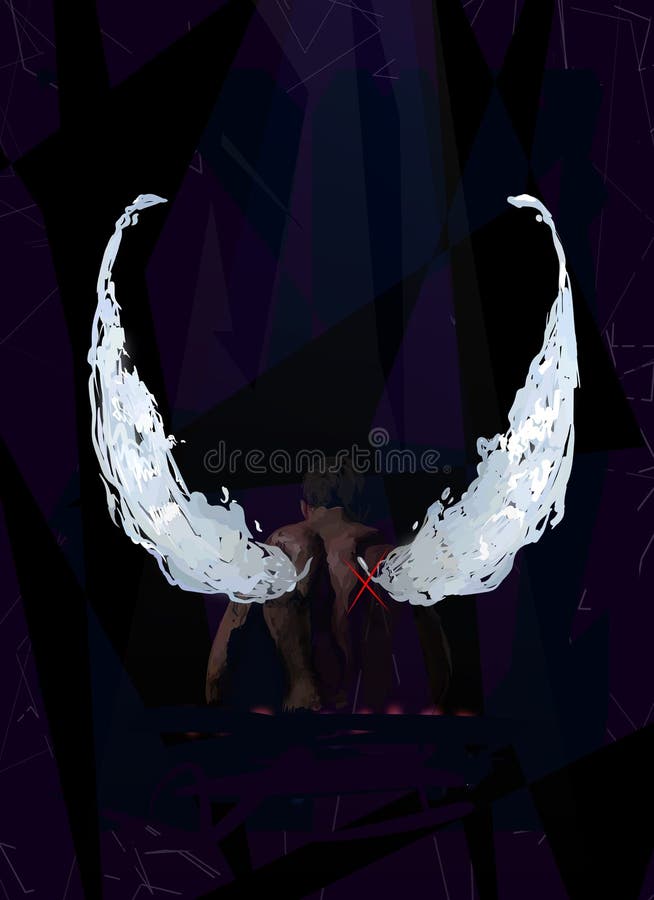 Angel in the dark stock illustration. Illustration of black - 132766734