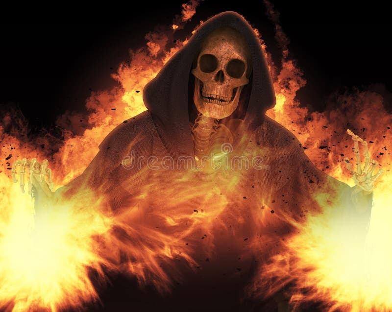 Angel of Death on Abstract Fantasy Background 3d Illustration Stock ...