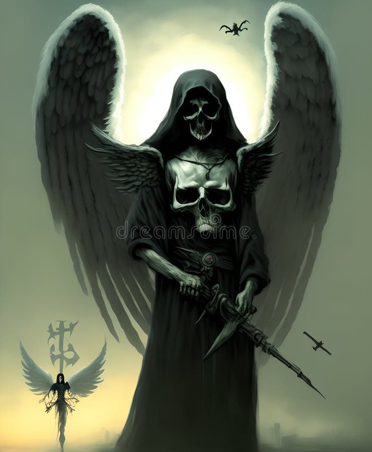 Angel of Death, Generative AI Illustration Stock Illustration ...