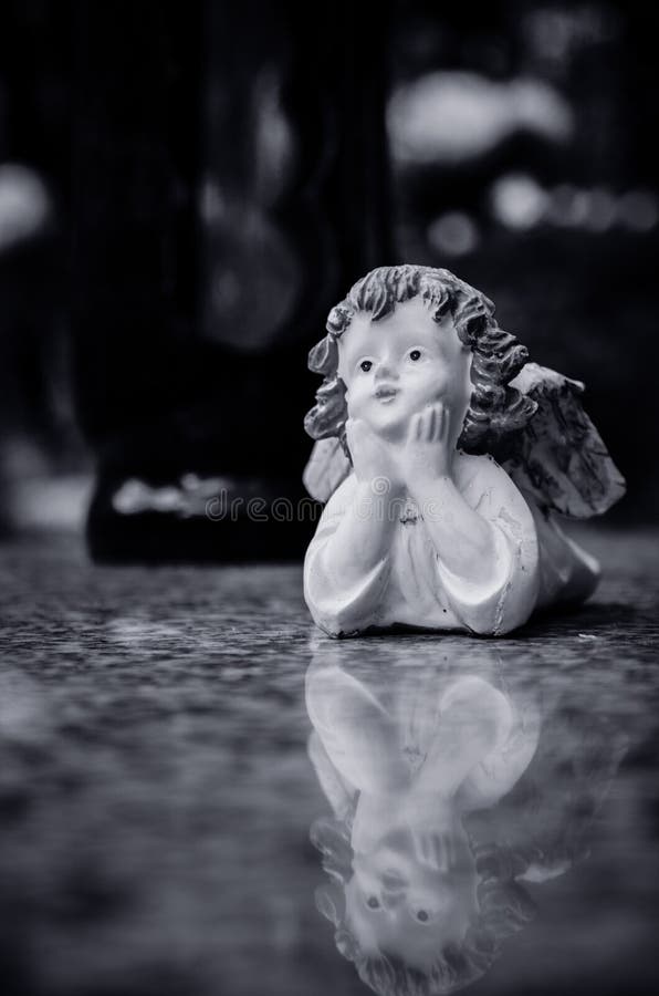 Angel Decoration Monochrome Stock Photo - Image of marble, remember ...