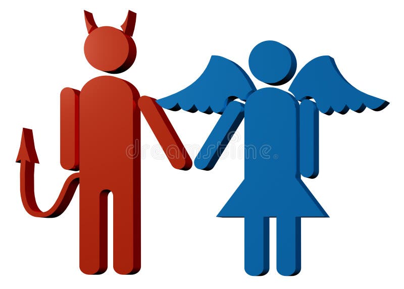 Angel and devil icon stock illustration. Illustration of horned - 11704639