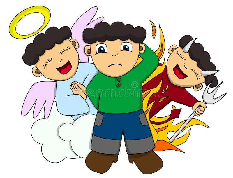 Angel and demon stock illustration. Illustration of choose - 24006762