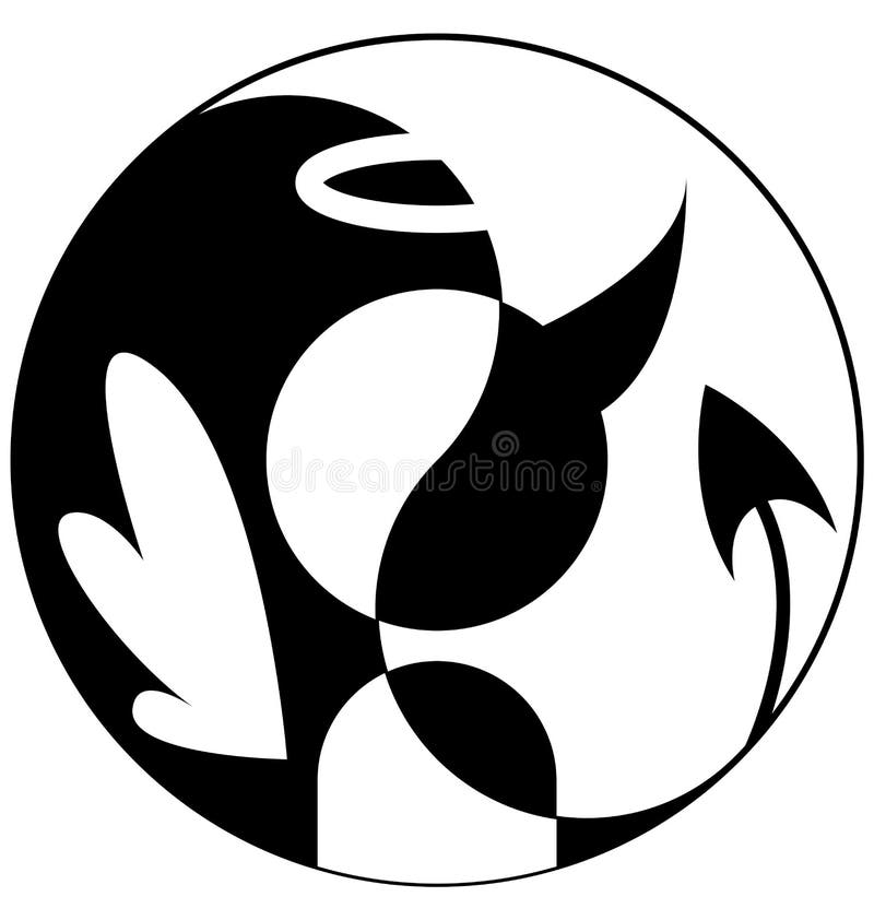 Angel and Demon stock vector. Illustration of good, symbol - 86569622