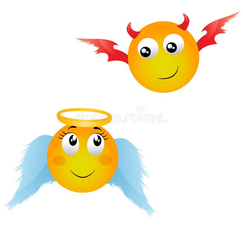 Angel, demon stock vector. Illustration of good, feather - 32863047
