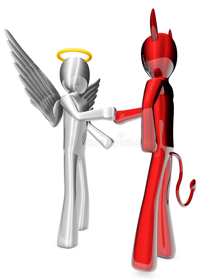 3d Angel and Devil stock illustration. Illustration of futuristic ...