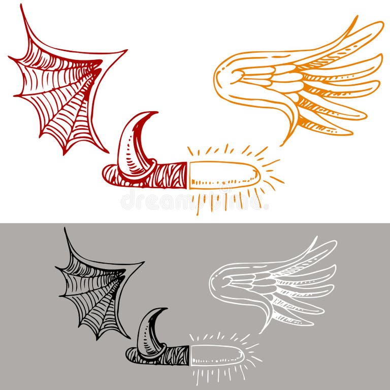 Half Devil Half Angel Stock Illustrations – 19 Half Devil Half Angel ...