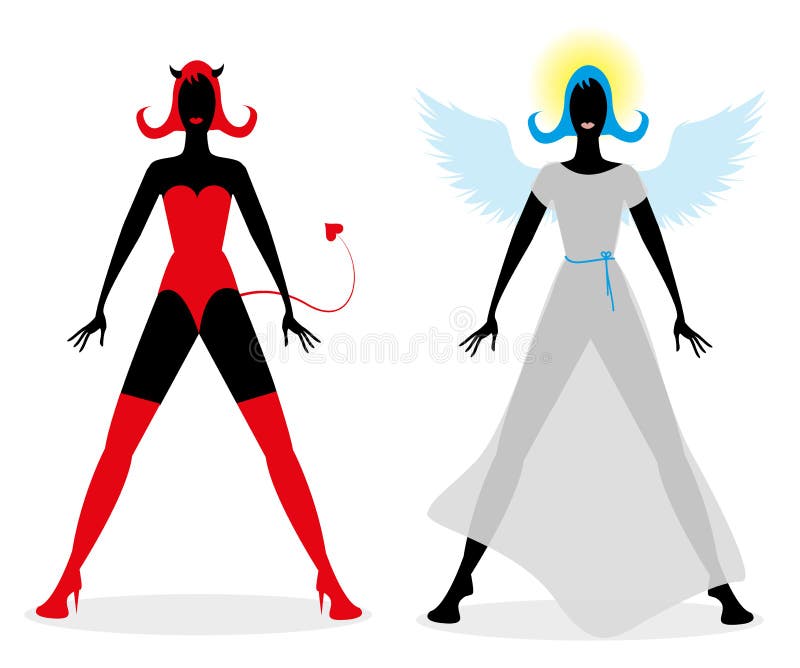 Angel or devil? stock illustration. Illustration of love - 35104631