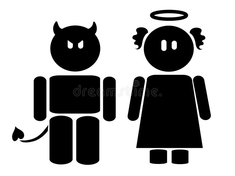 Angel and devil icon stock illustration. Illustration of horned - 11704639