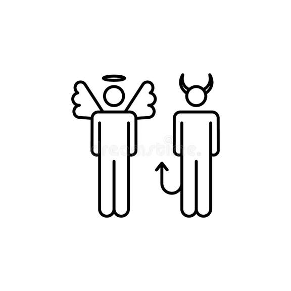 Angel and Devil Icon. Element of Conceptual Figures for Mobile Concept ...