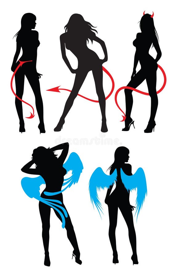 Angel devil set stock vector. Illustration of sensuality - 6991725