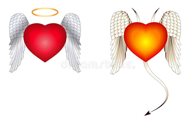 Angel and Devil Wings stock vector. Illustration of romance - 3454611