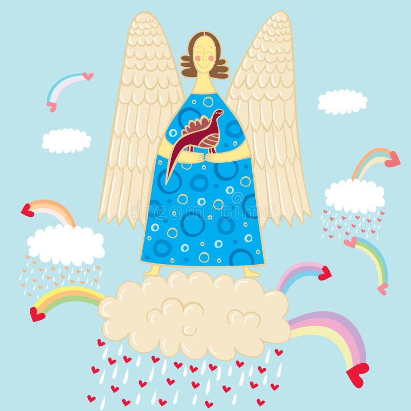 Angel and dino stock vector. Illustration of warm, happiness - 22723066