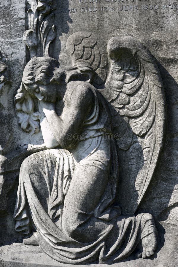 Angel at eternal rest stock image. Image of pray, wings - 73107781