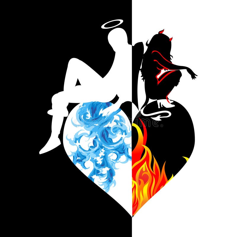 Angel-evil stock vector. Illustration of fire, black, angel - 9321601