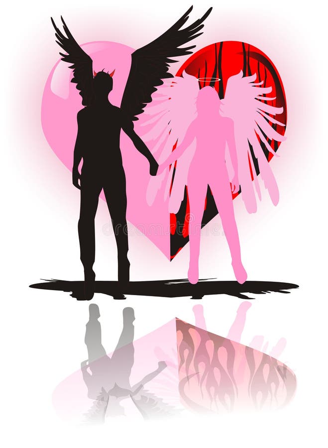Angel evil love stock vector. Illustration of real, design - 7840714