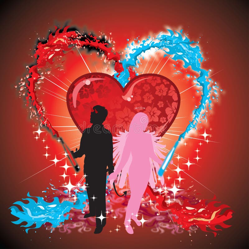 Angel evil love stock vector. Illustration of real, design - 7840714