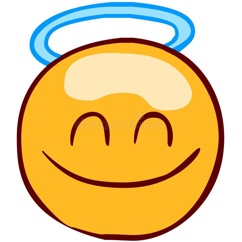 3D AI Angel face emoji stock illustration. Illustration of face - 264289062