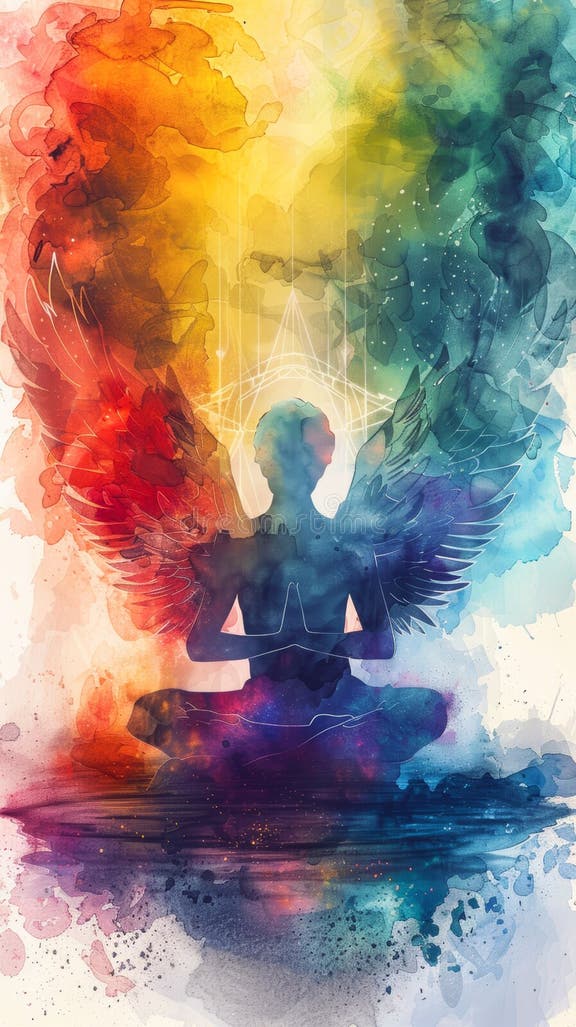 Angel Fairy is in prayer stock illustration. Illustration of reiki ...