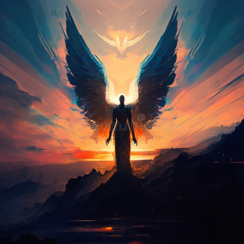 An Angel Fantasy Theme Digital Paint Generative AI Stock Illustration ...