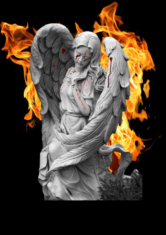 Angel in fire stock image. Image of printontshort, angelinfire - 111504053