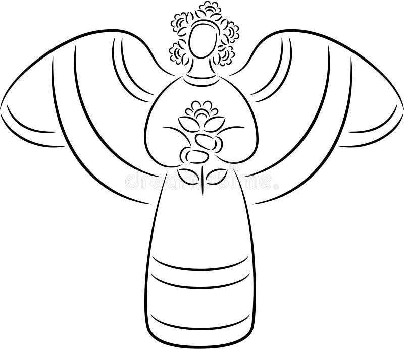 Angel with flower stock vector. Illustration of isolated - 245155705