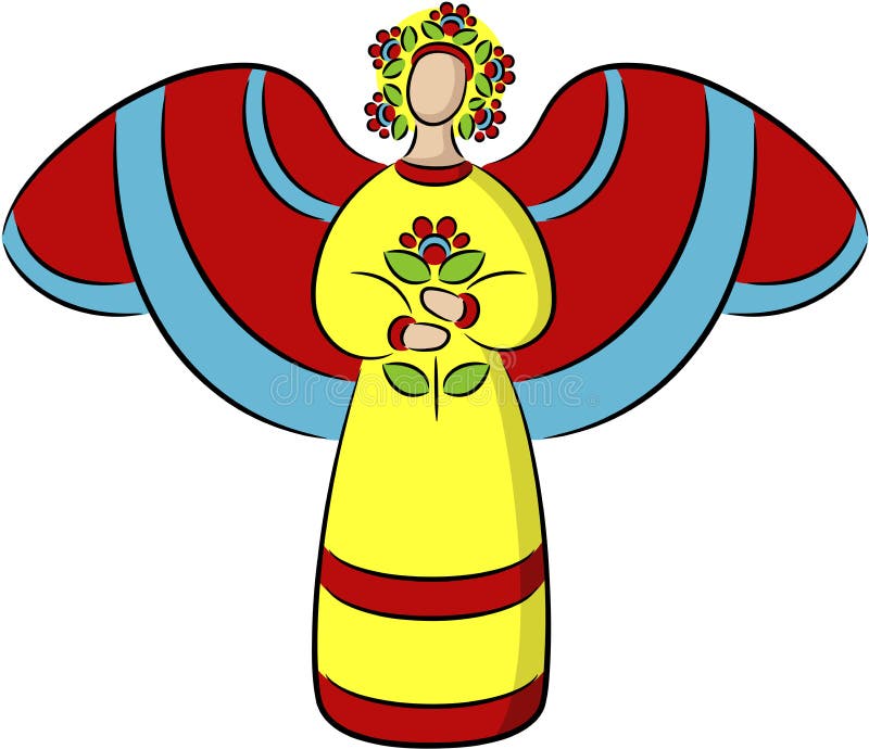 Angel with flower stock vector. Illustration of cartoon - 250170778